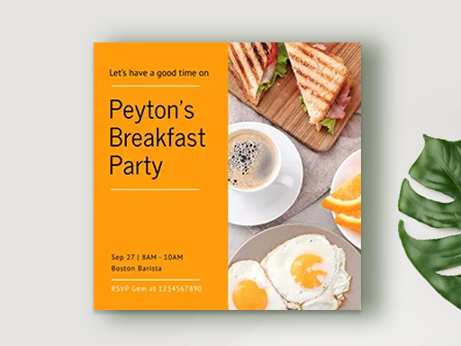 Free Customizable Breakfast Invitation Templates | DocHipo