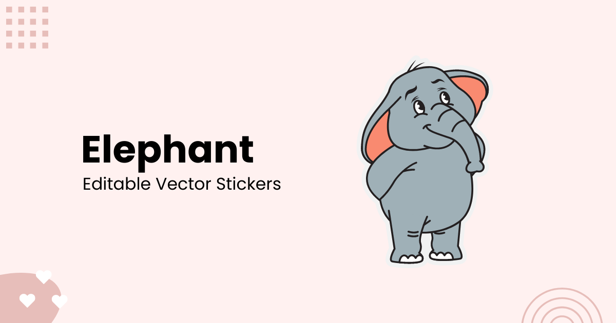 Free Customizable Elephant Stickers | DocHipo