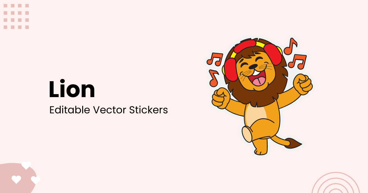 Free Customizable Lion Stickers | DocHipo