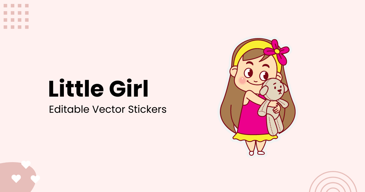 Free Customizable Little Girl Stickers | DocHipo