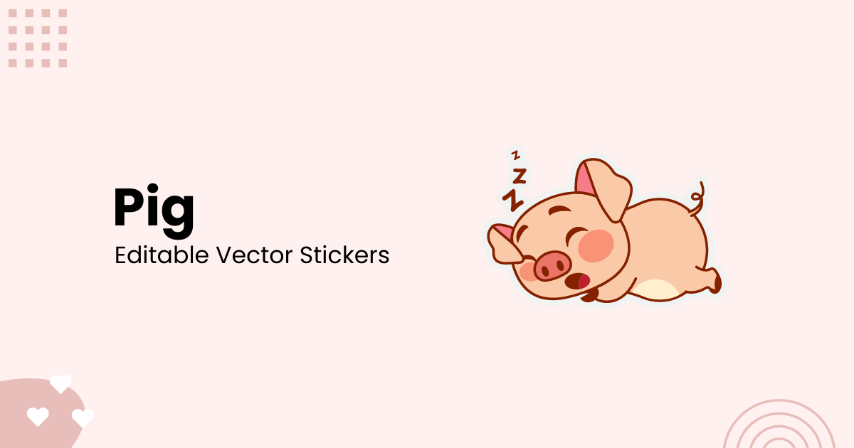 Free Customizable Pig Stickers | DocHipo