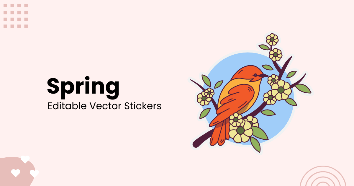 Free Customizable Spring Stickers | DocHipo
