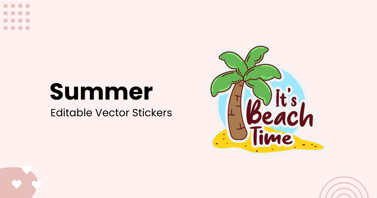 Free Customizable Summer Stickers | DocHipo