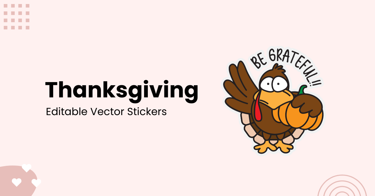 Free Customizable Thanksgiving Stickers | DocHipo