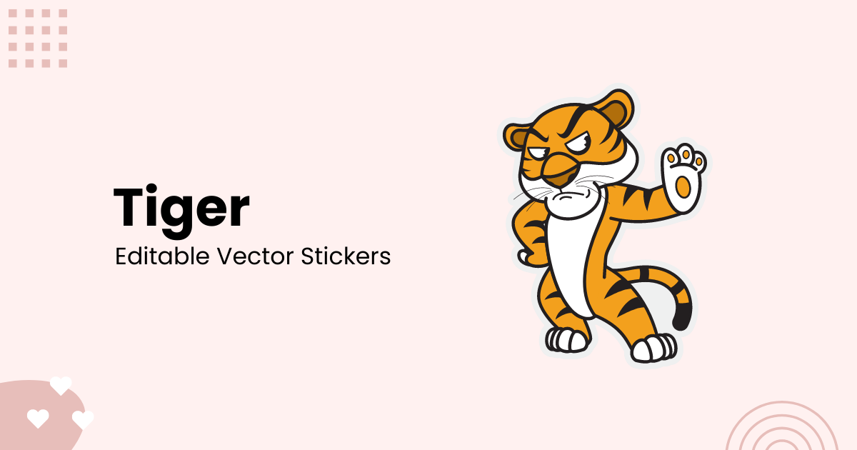 Free Customizable Tiger Stickers | DocHipo