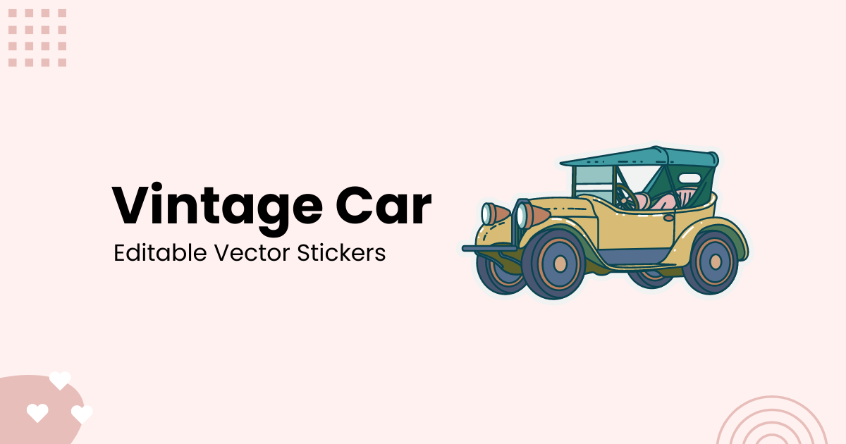 Free Customizable Vintage Car Stickers | DocHipo