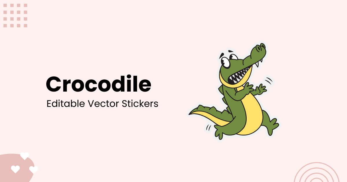 Free Customizable Crocodile Stickers | DocHipo