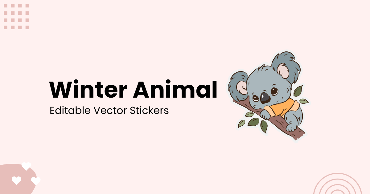Free Customizable Winter Animal Stickers | DocHipo