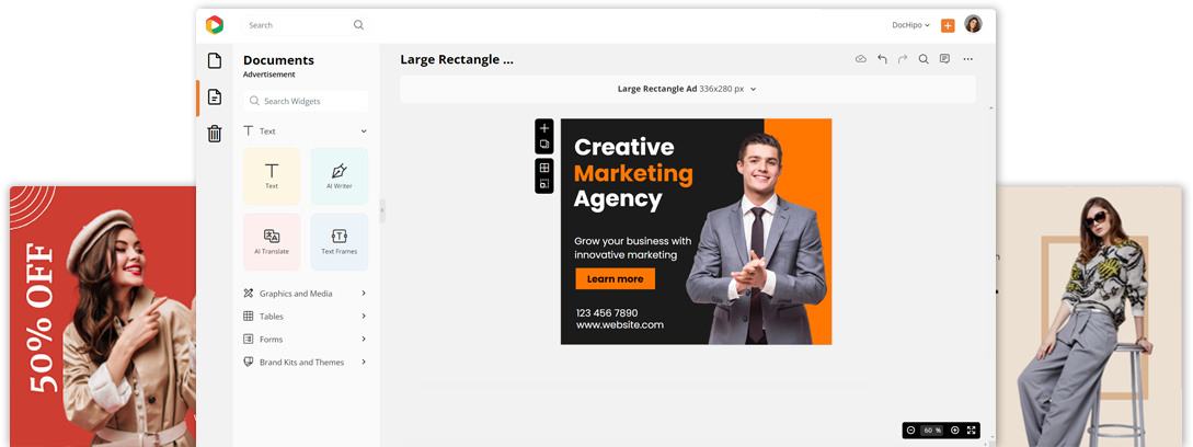 Free Online Large Rectangle Ad Maker | Create Custom Large Rectangle Ad ...