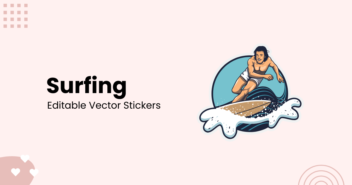 Free Customizable Surfing Stickers | DocHipo