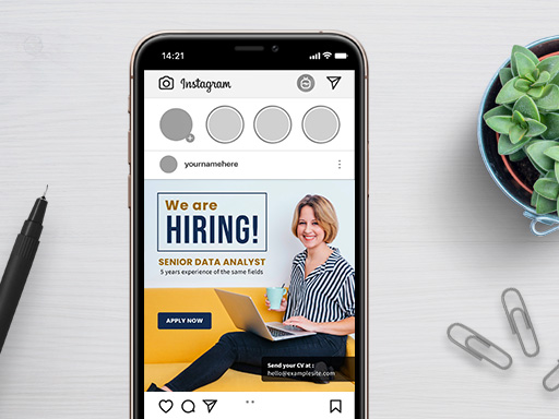 Free Customizable Hiring Instagram Post Templates | DocHipo